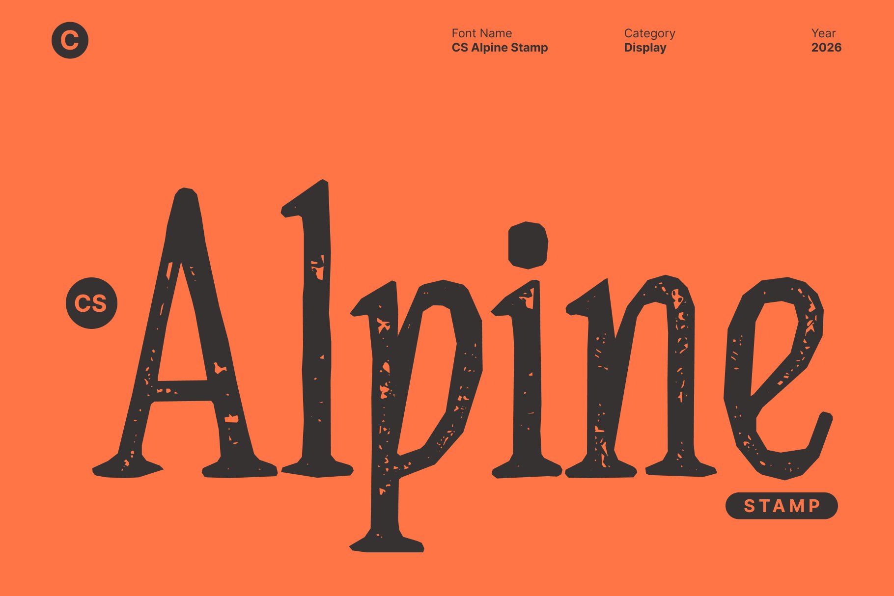 CS Alpine Stamp: Contemporary Serif Font with Stamp Texture - Craft ...