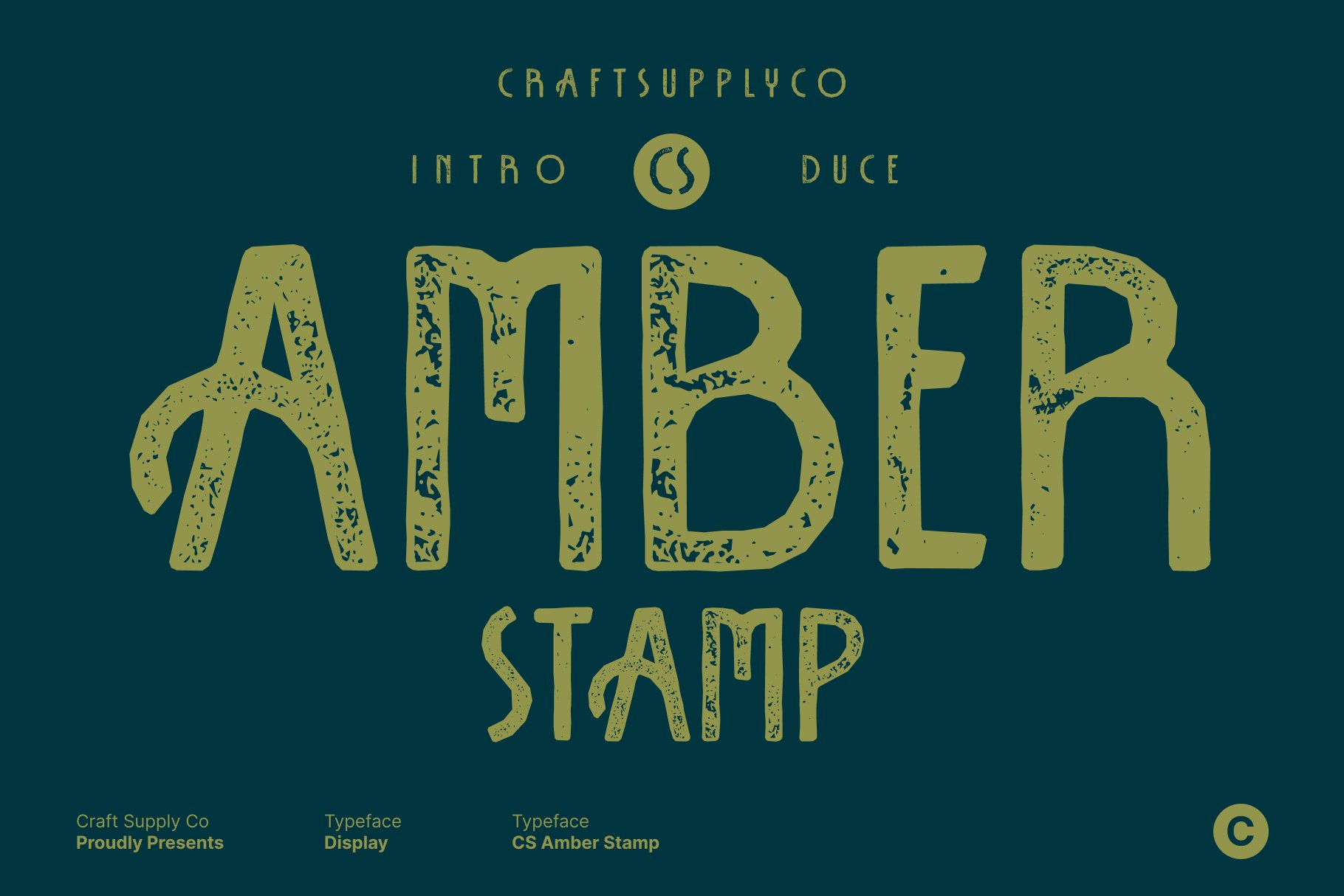 CS Amber Stamp: Art Deco Display Font with Vintage Style - Craft Supply Co