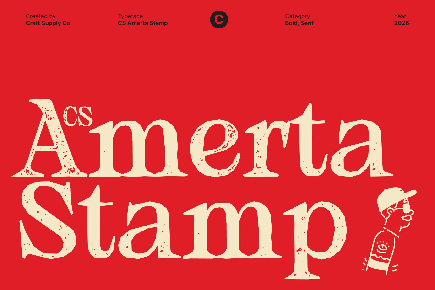 Cs Amerta Stamp Elegant Modern Serif With Vintage Texture Craft 4697