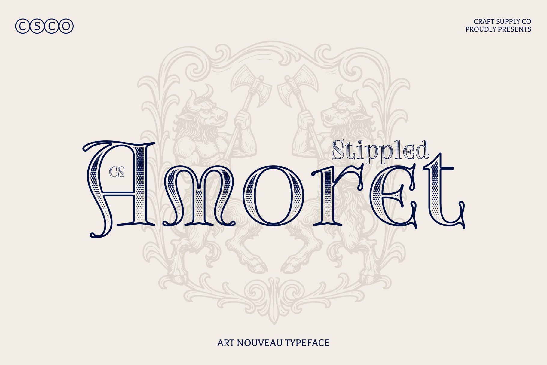 CS Amoret Stippled – Art Nouveau Display Serif Font