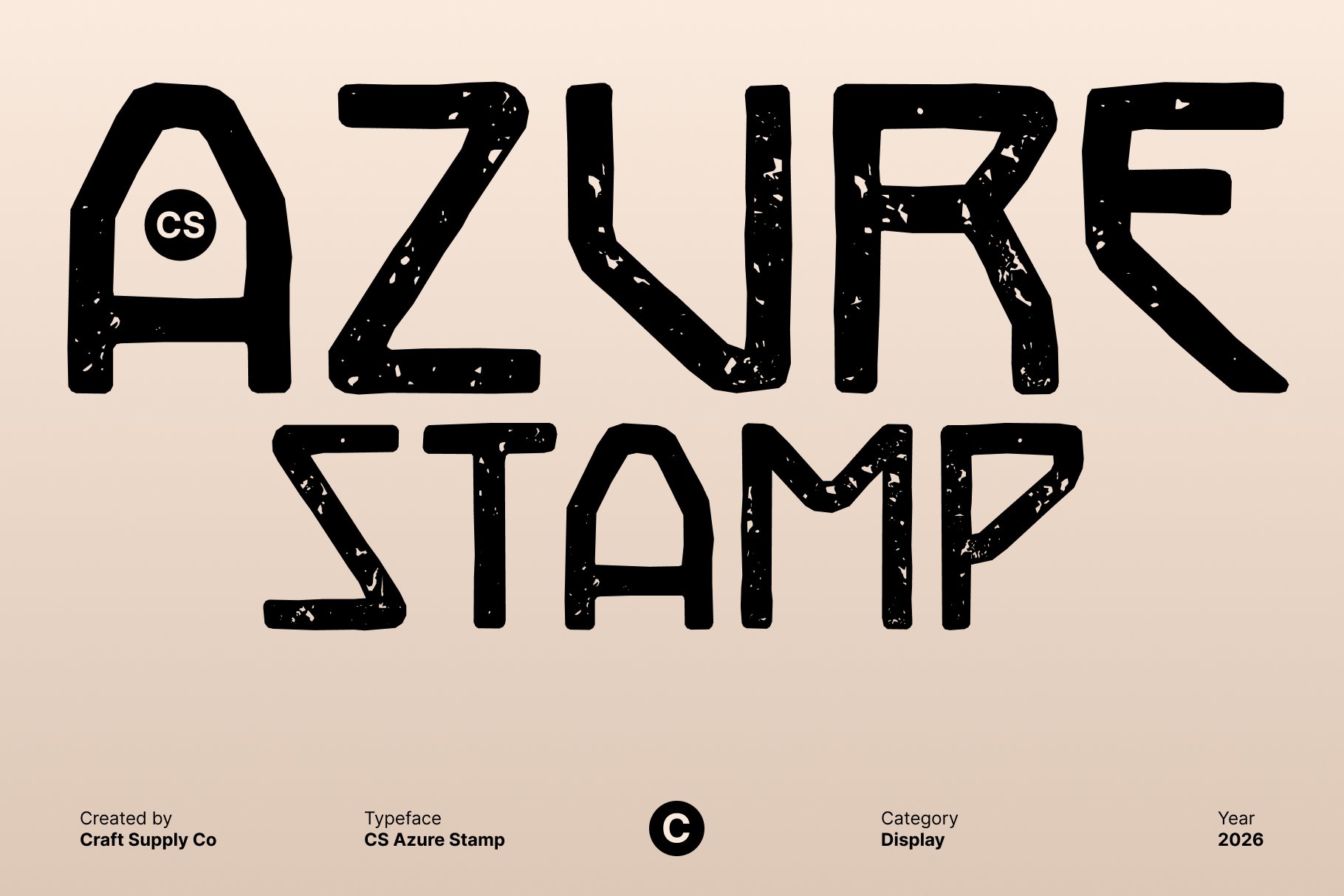 CS Azure Stamp: Futuristic Industrial Display Font - Craft Supply Co