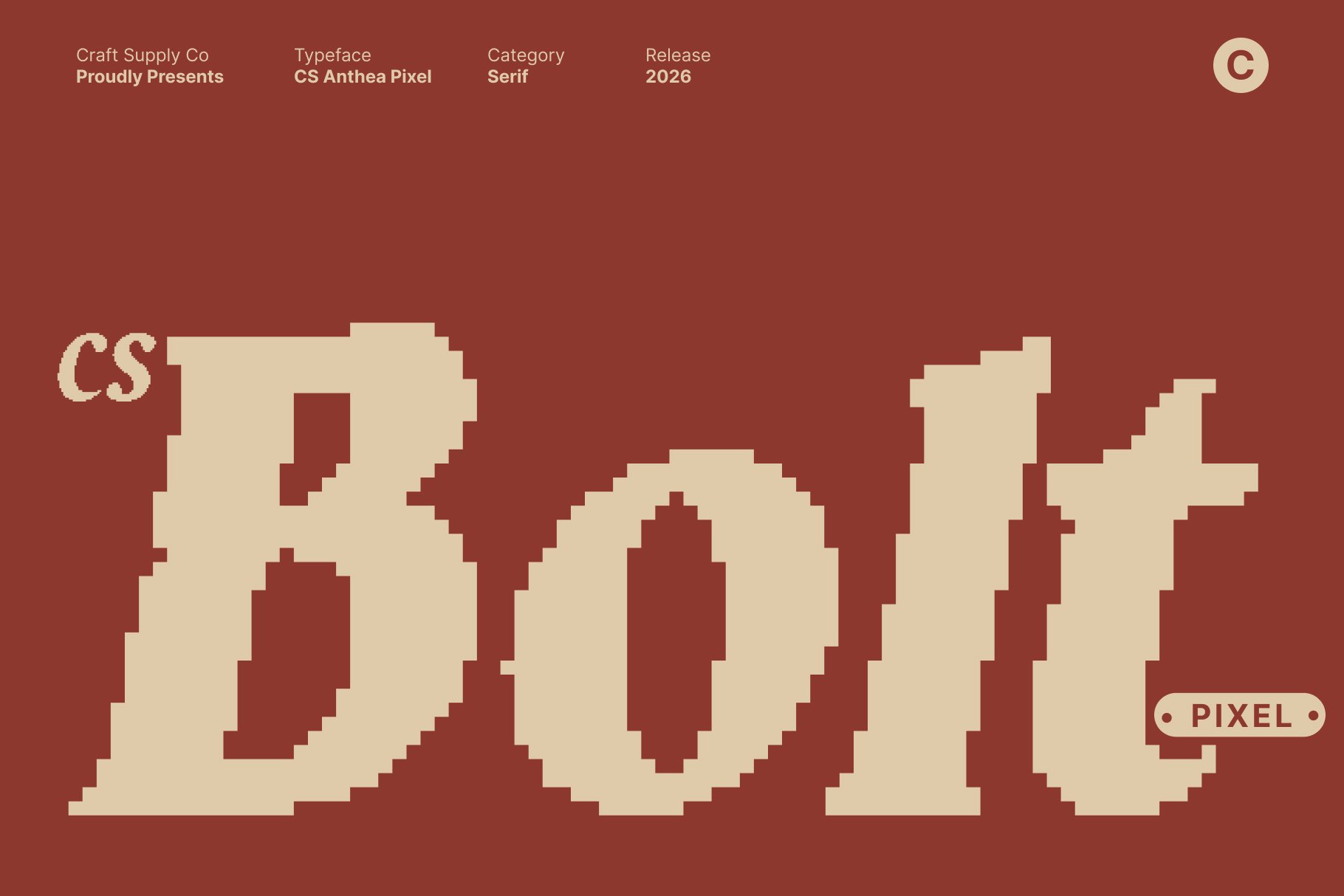 CS Bolt Pixel: Bold Serif Font with Confident Modern Strength - Craft ...