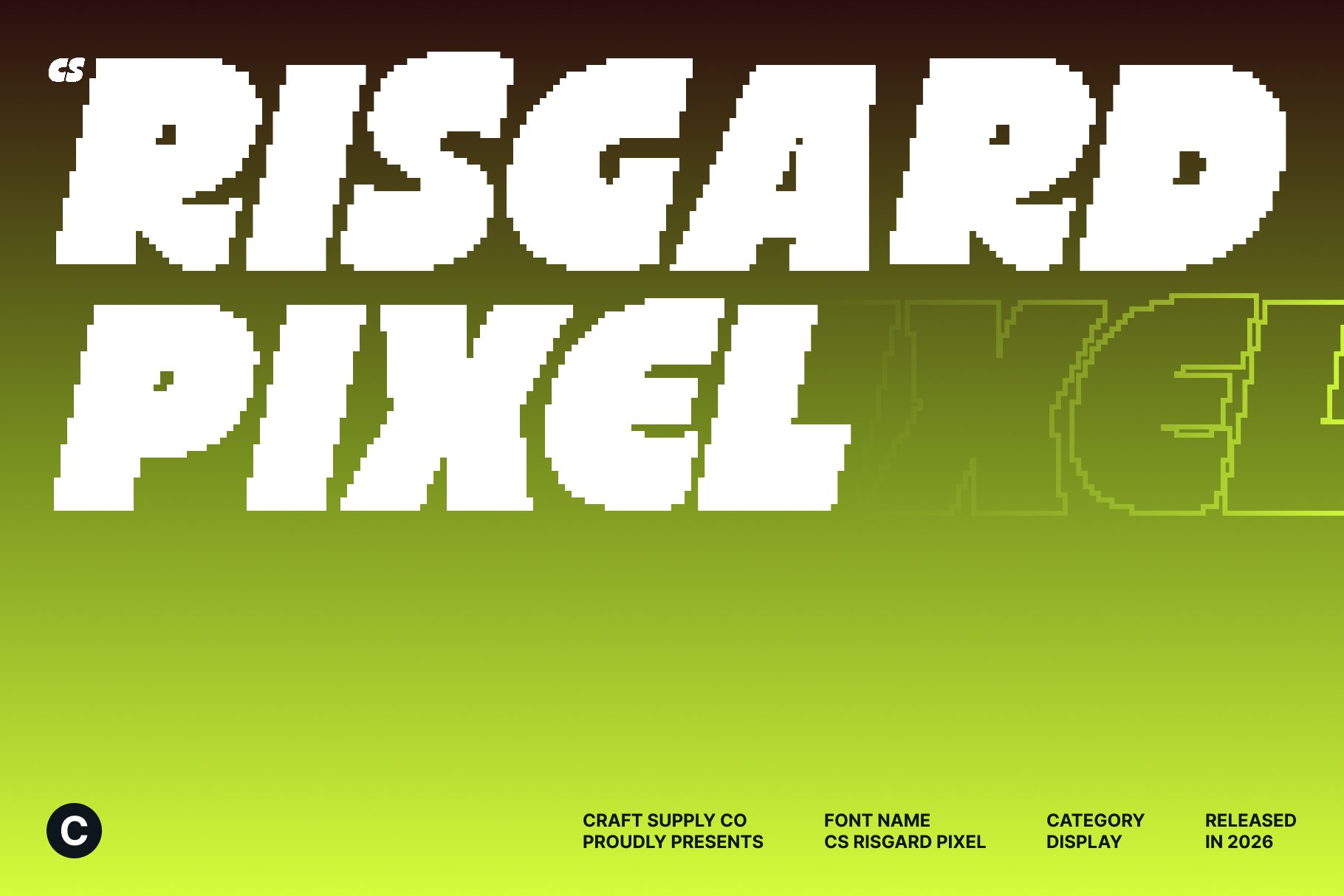 CS Risgard Pixel – Bold Funky Sans Serif Font