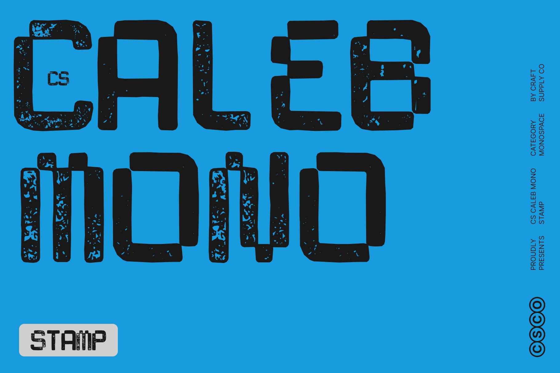 CS Caleb Mono Stamp: Monospaced Font with Retro Texture - Craft Supply Co