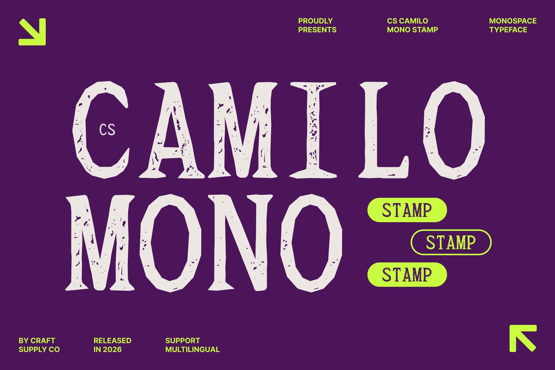 CS Camilo Mono Stamp: Monospaced with Vintage Texture