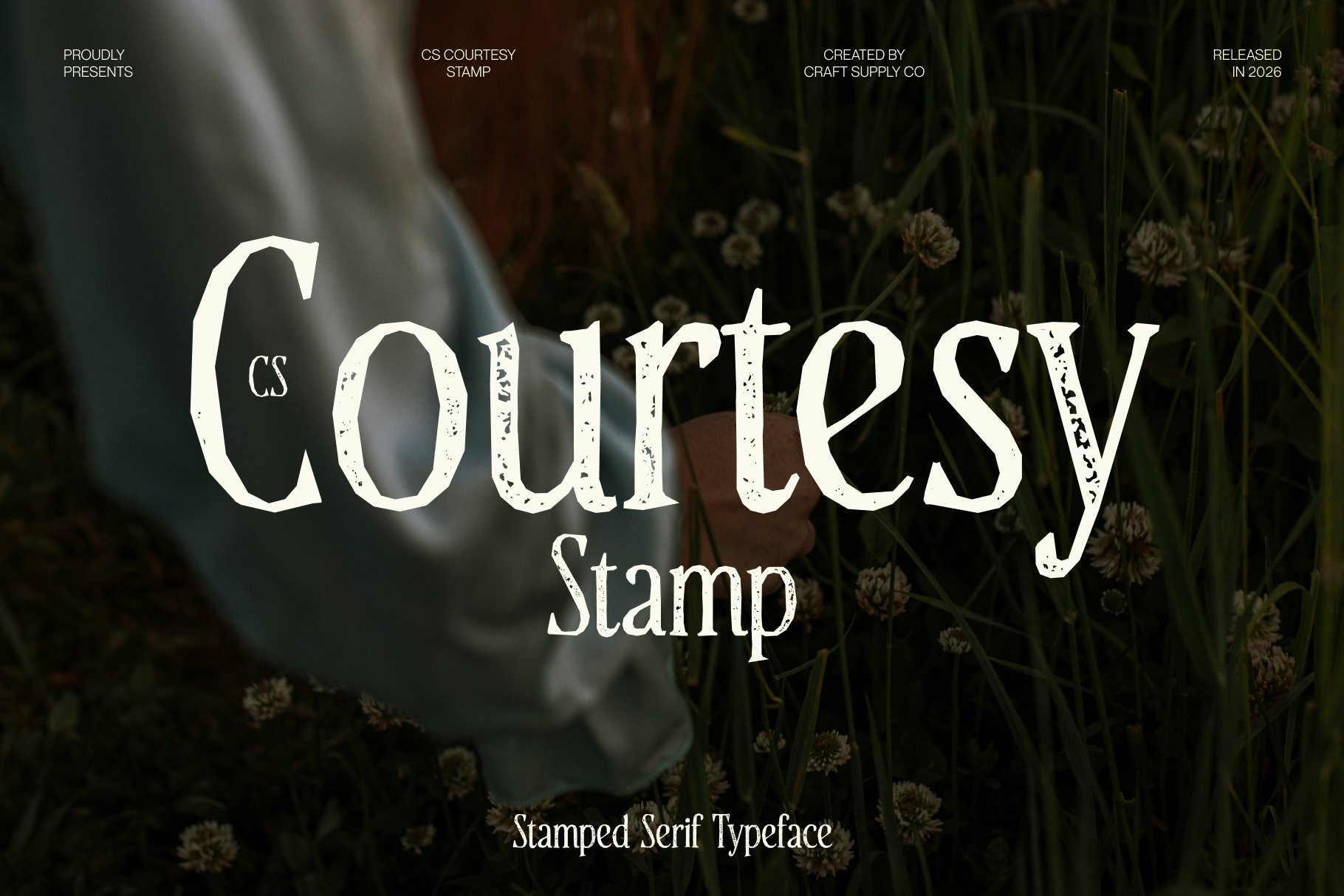 CS Courtesy Stamp: Elegant Serif Font with Vintage Texture - Craft ...