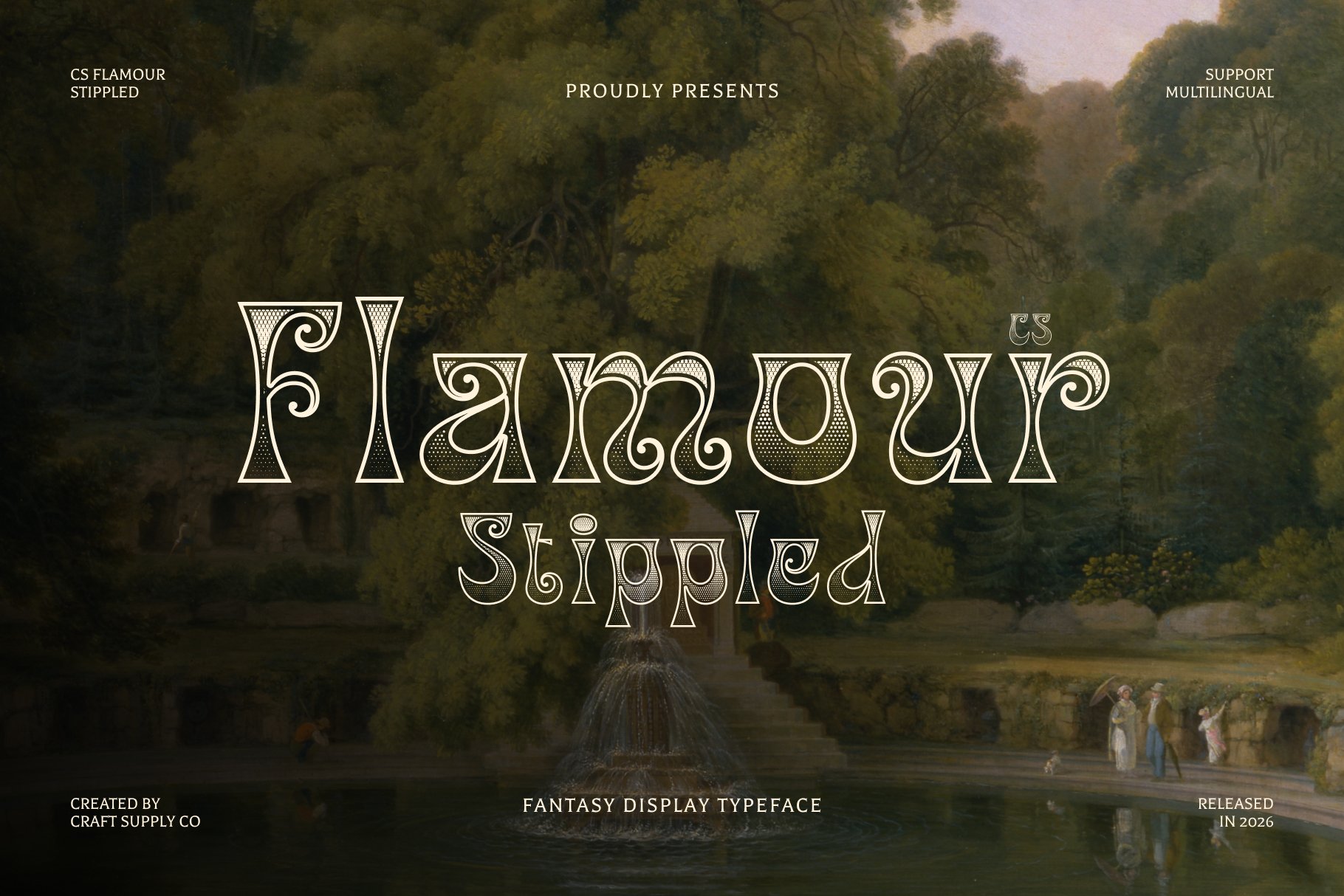 CS Flamour Stippled: Fantasy Display Font with Stippled Texture - Craft ...