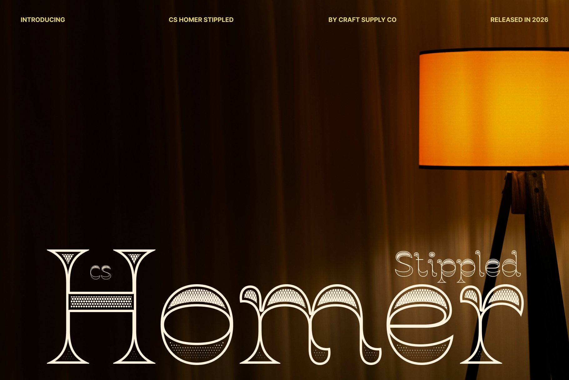CS Homer Stippled: Retro Reverse Contrast Display Font - Craft Supply Co