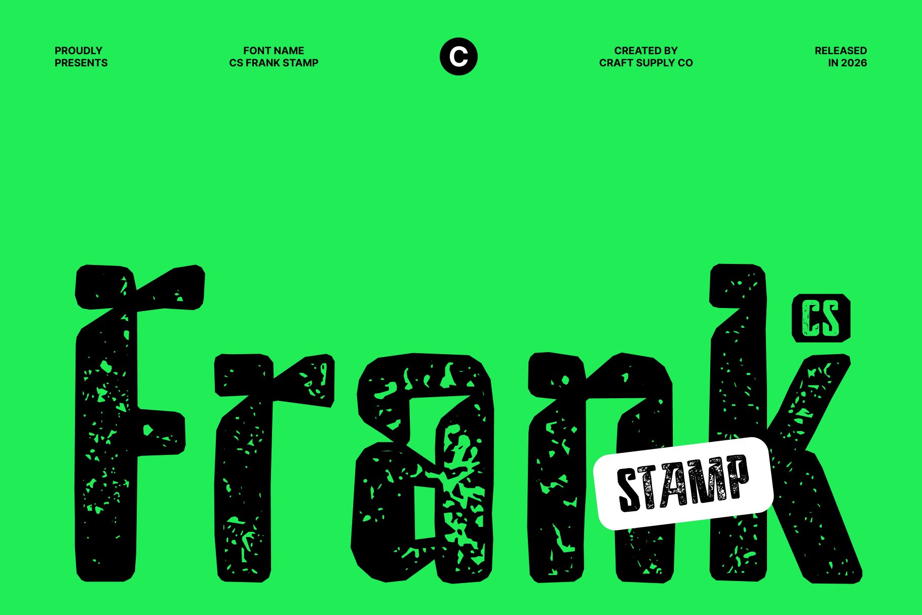 CS Frank Stamp: Solid Modern Sans Serif - Craft Supply Co