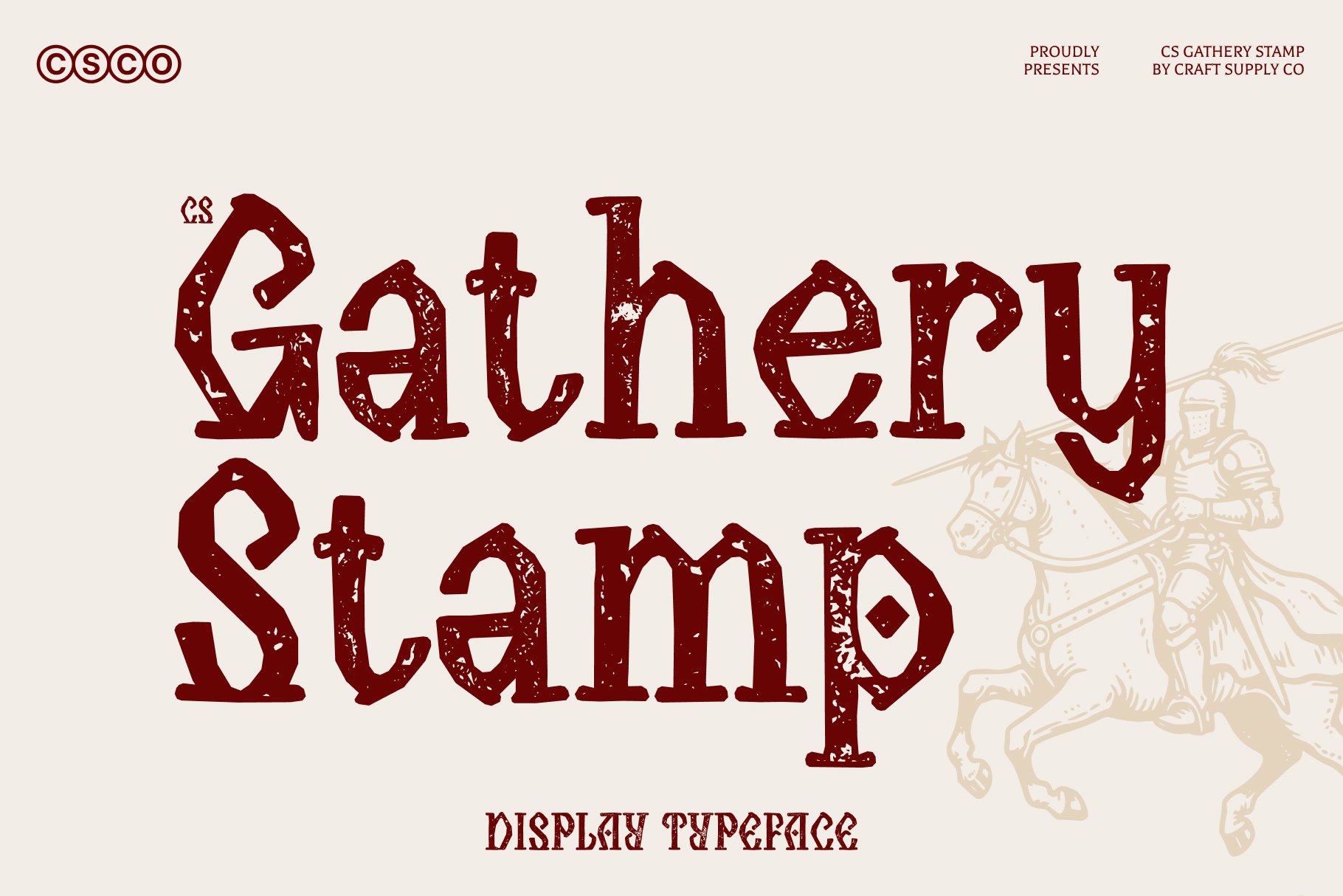 CS Gathery Stamp: Quirky Display Serif with Vintage Texture - Craft ...