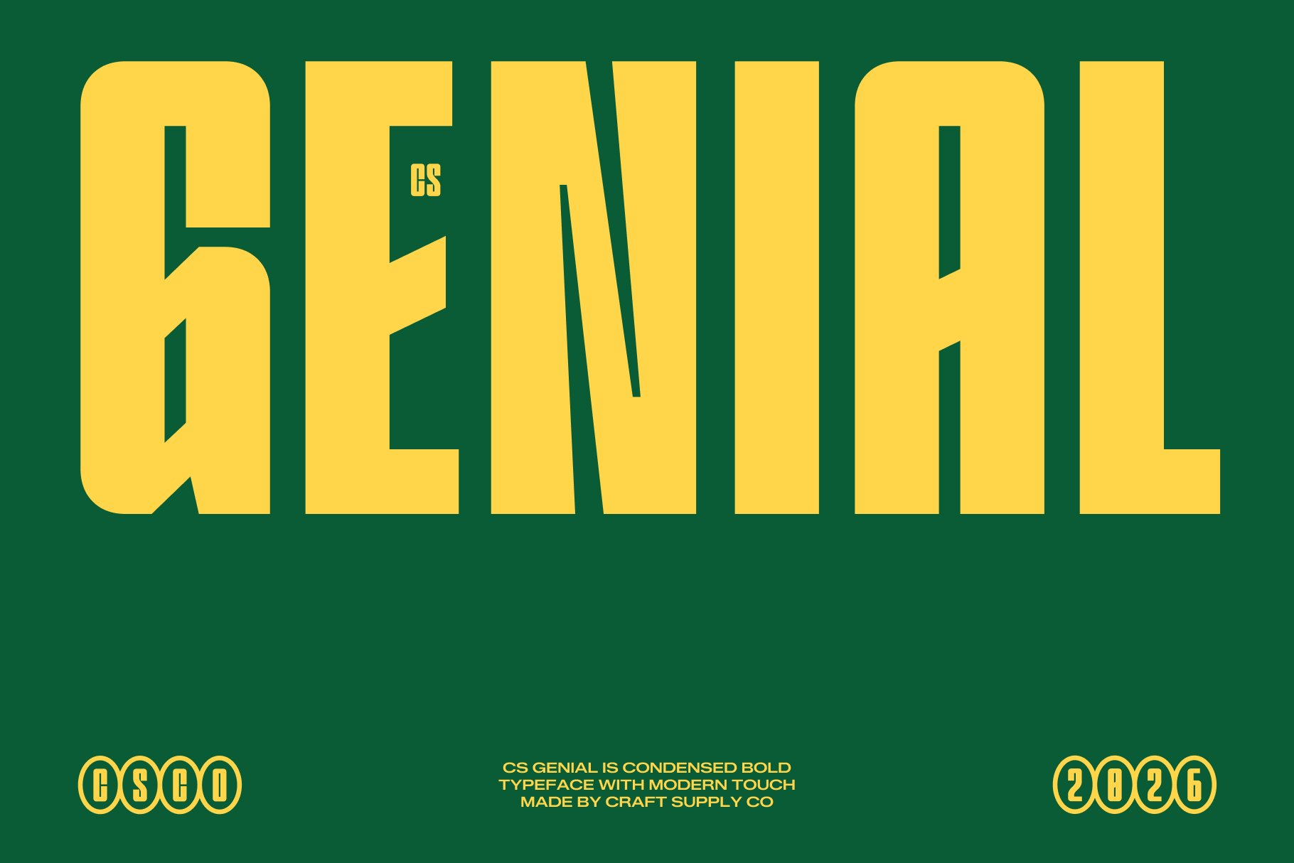 CS Genial: Modern Condensed Display Font - Craft Supply Co