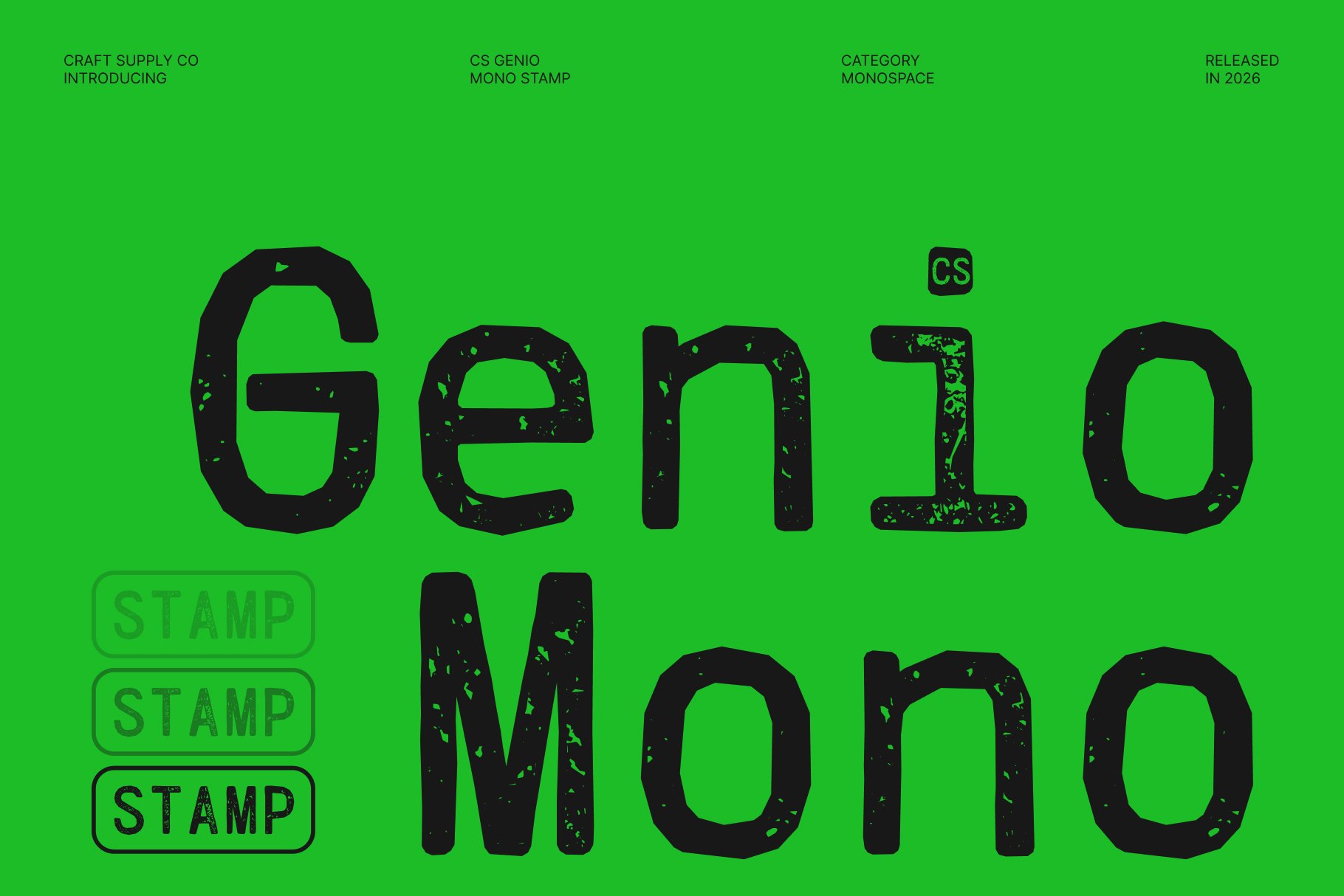 CS Genio Mono Stamp: Clean Monospaced Font with Industrial Grit - Craft ...