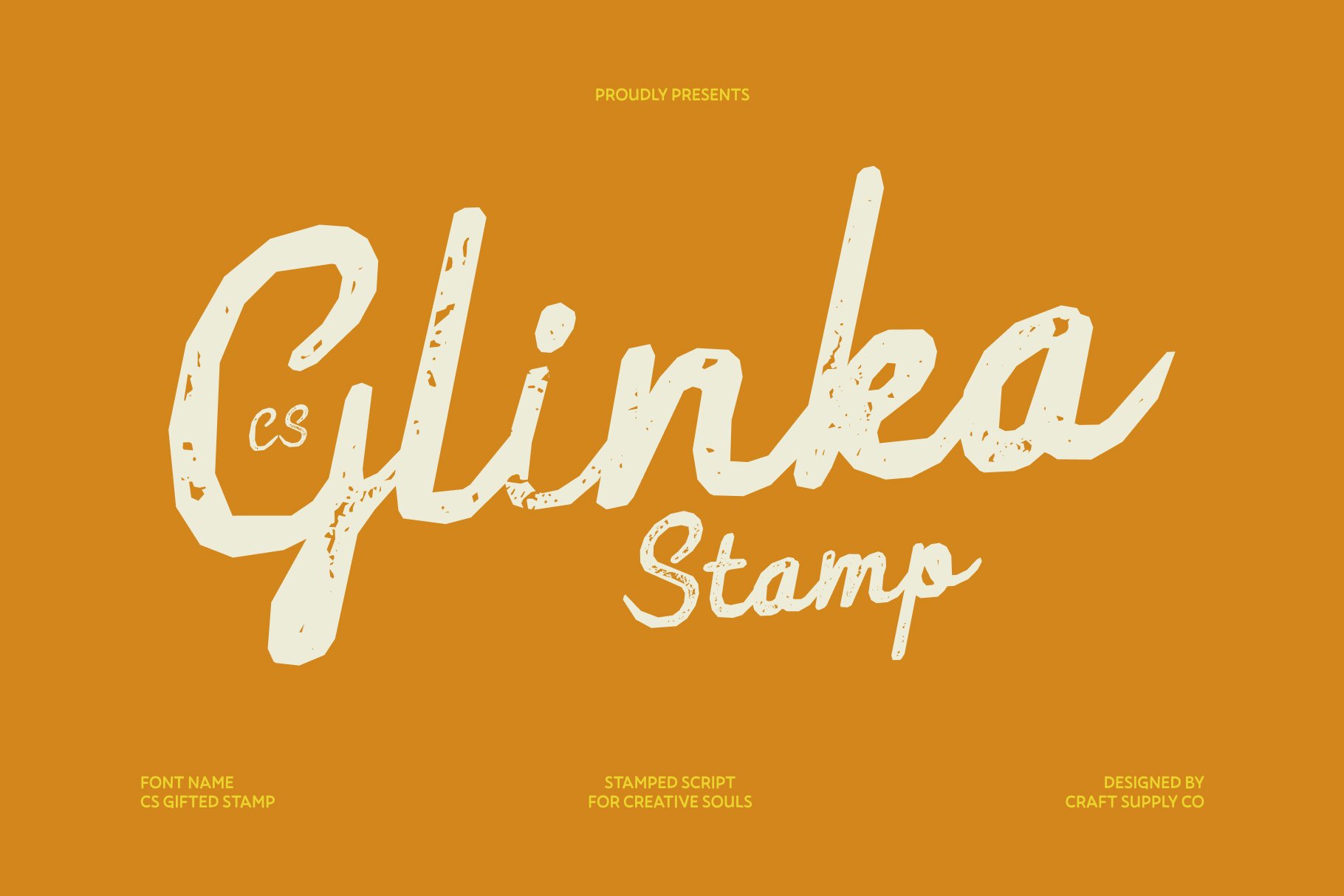 CS Glinka Stamp: Elegant Script Font with Handcrafted Texture - Craft ...