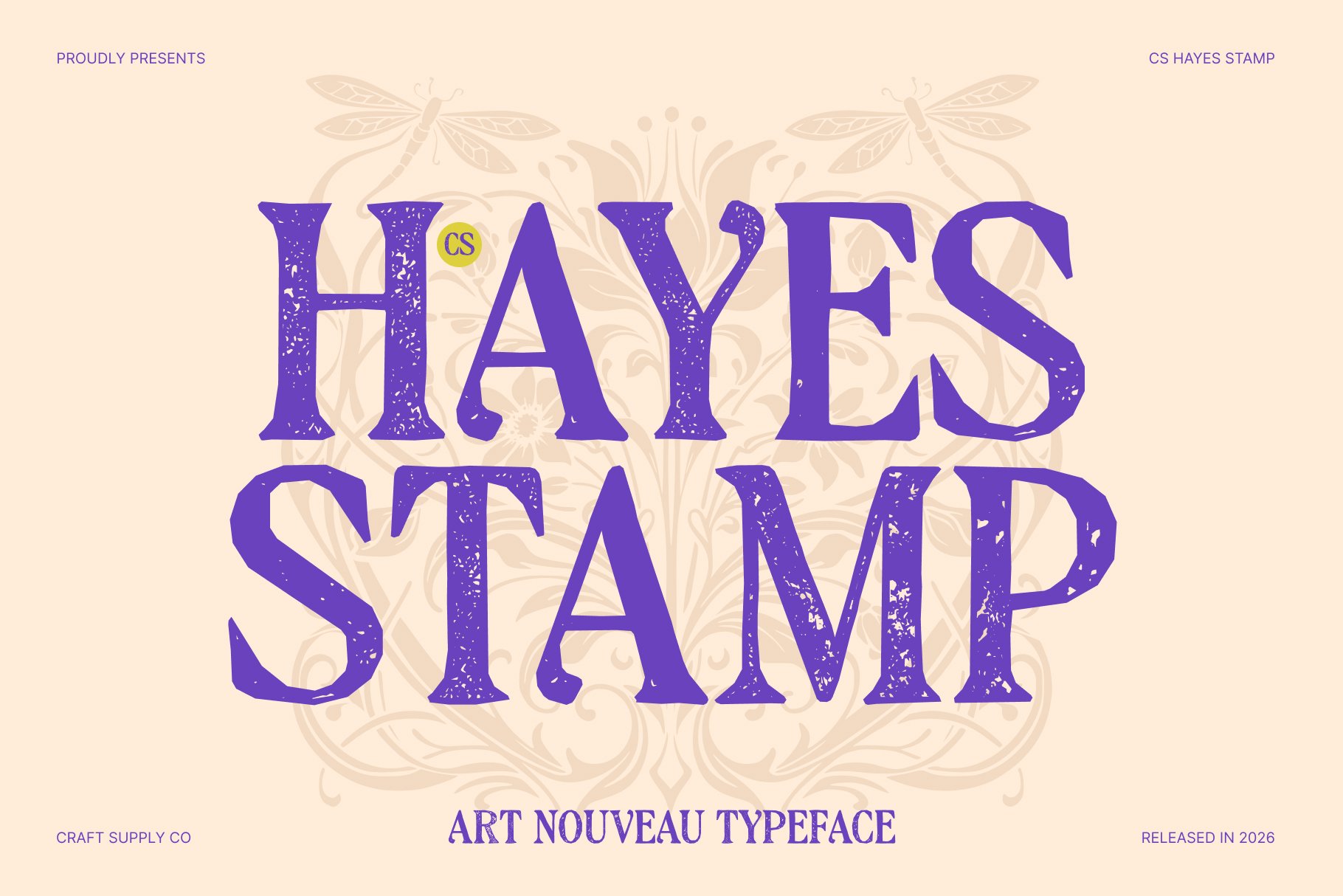 CS Hayes Stamp: Elegant Art Nouveau Serif Font - Craft Supply Co