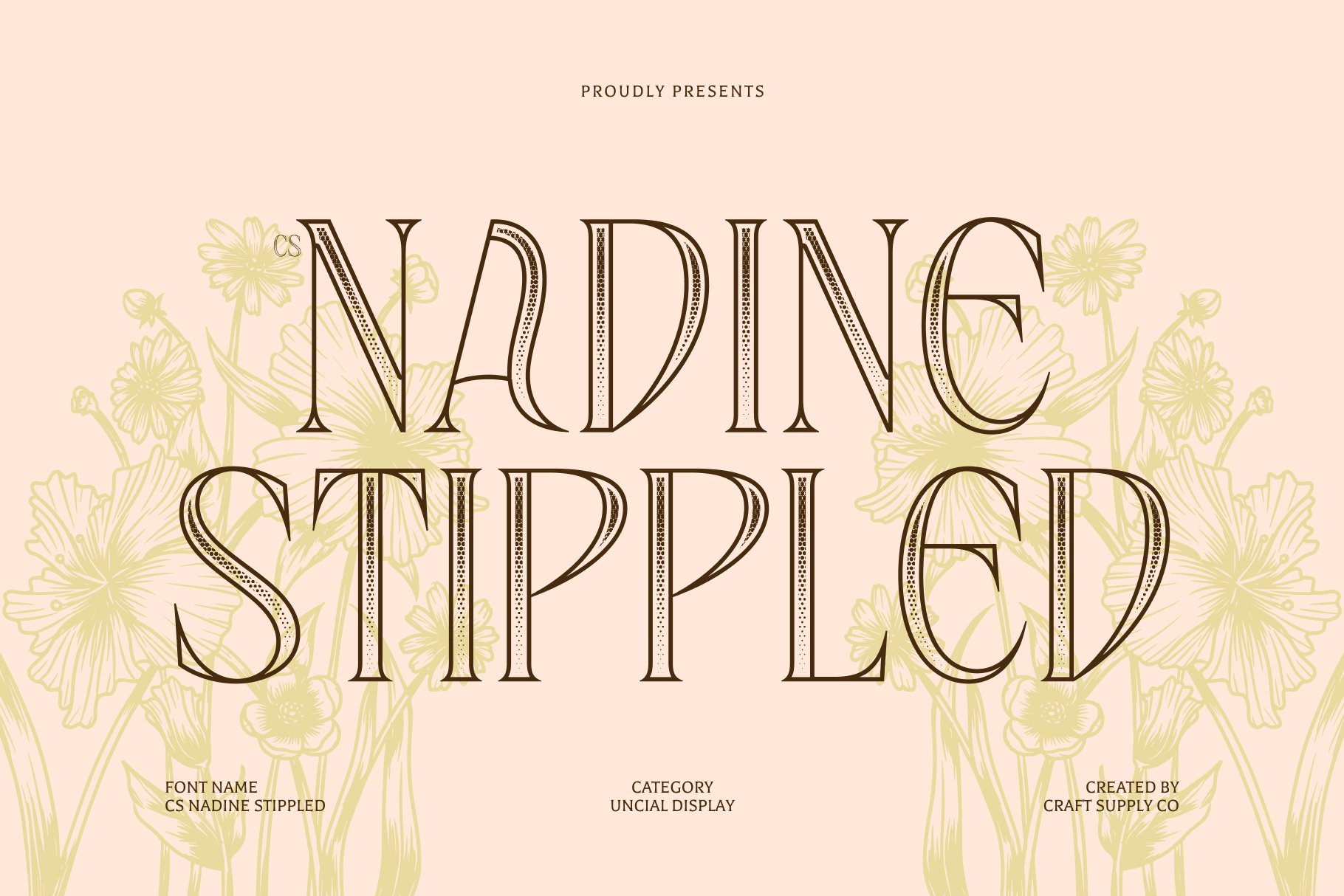 CS Nadine Stippled: Uncial Serif Font - Craft Supply Co