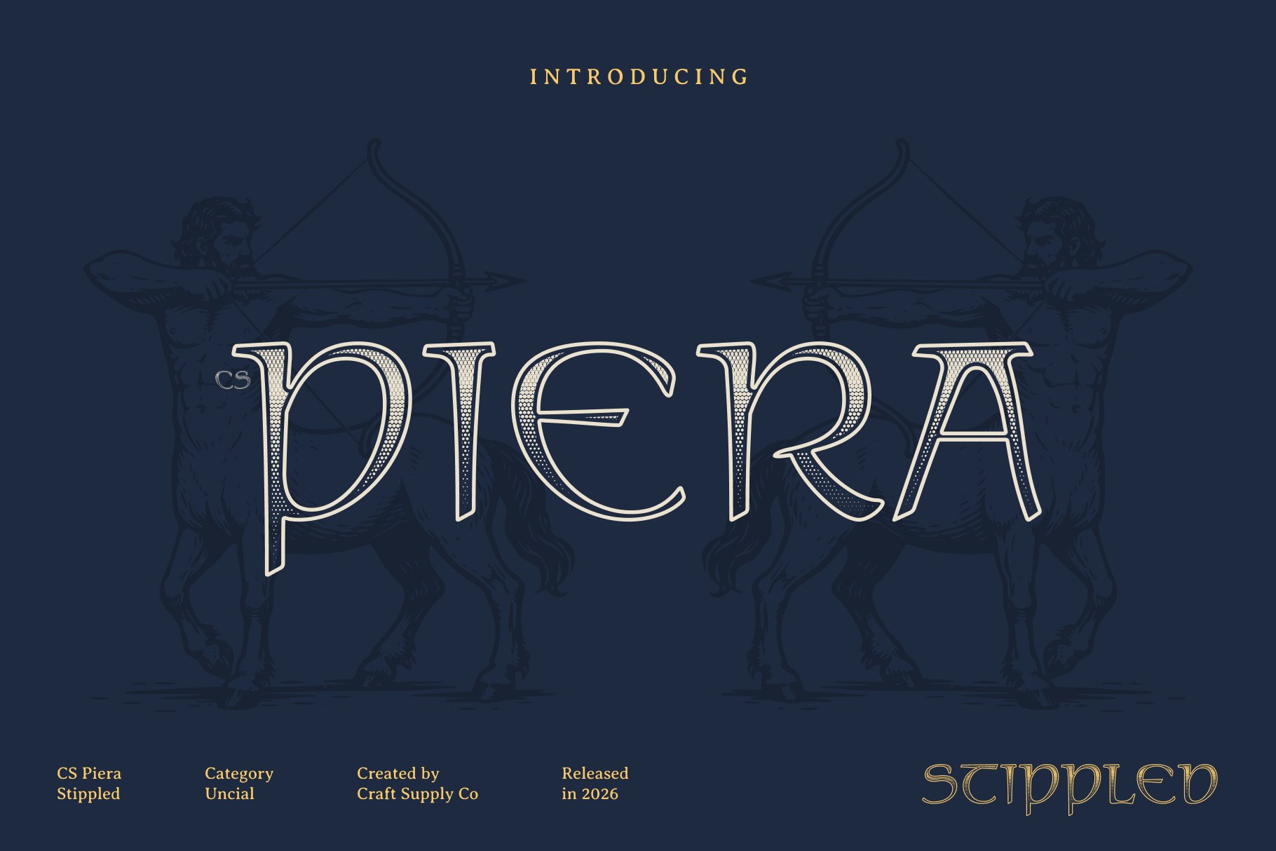 CS Piera Stippled: Uncial Font with Vintage Stippled Texture - Craft ...