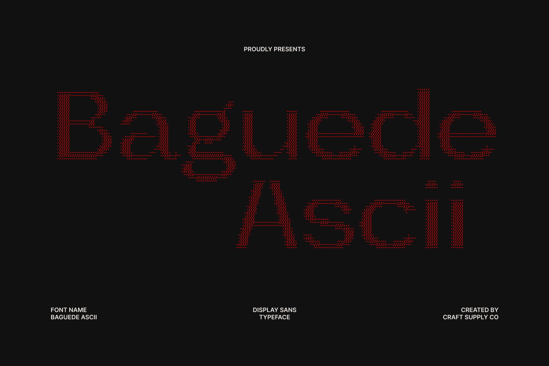 Baguede Ascii: Modern Grotesque Sans Serif Font with ASCII Style ...